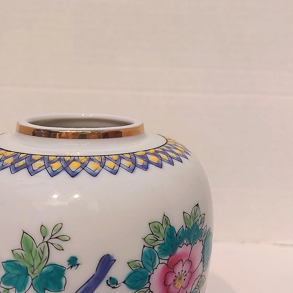 "S" | Accents | Vintage Japanese Ginger Jar Handpainted Floralraised ...